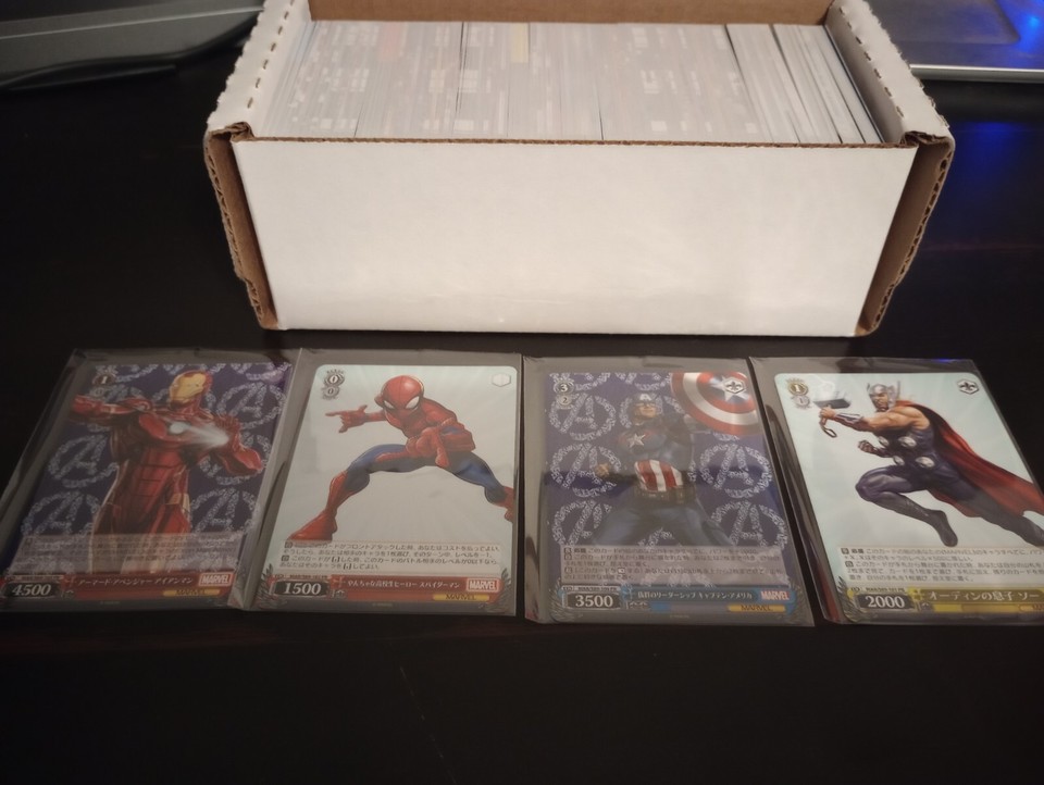 Weiss Schwarz Marvel Booster Pack Set of 4 of each C, U, R, RR, CC, CR ...