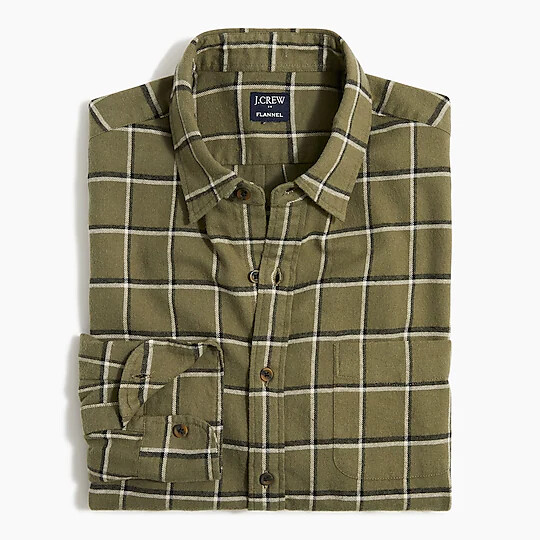 Men’s J. Crew $79.50 Classic 100% Cotton Plaid Flannel Shirt Size Large ...