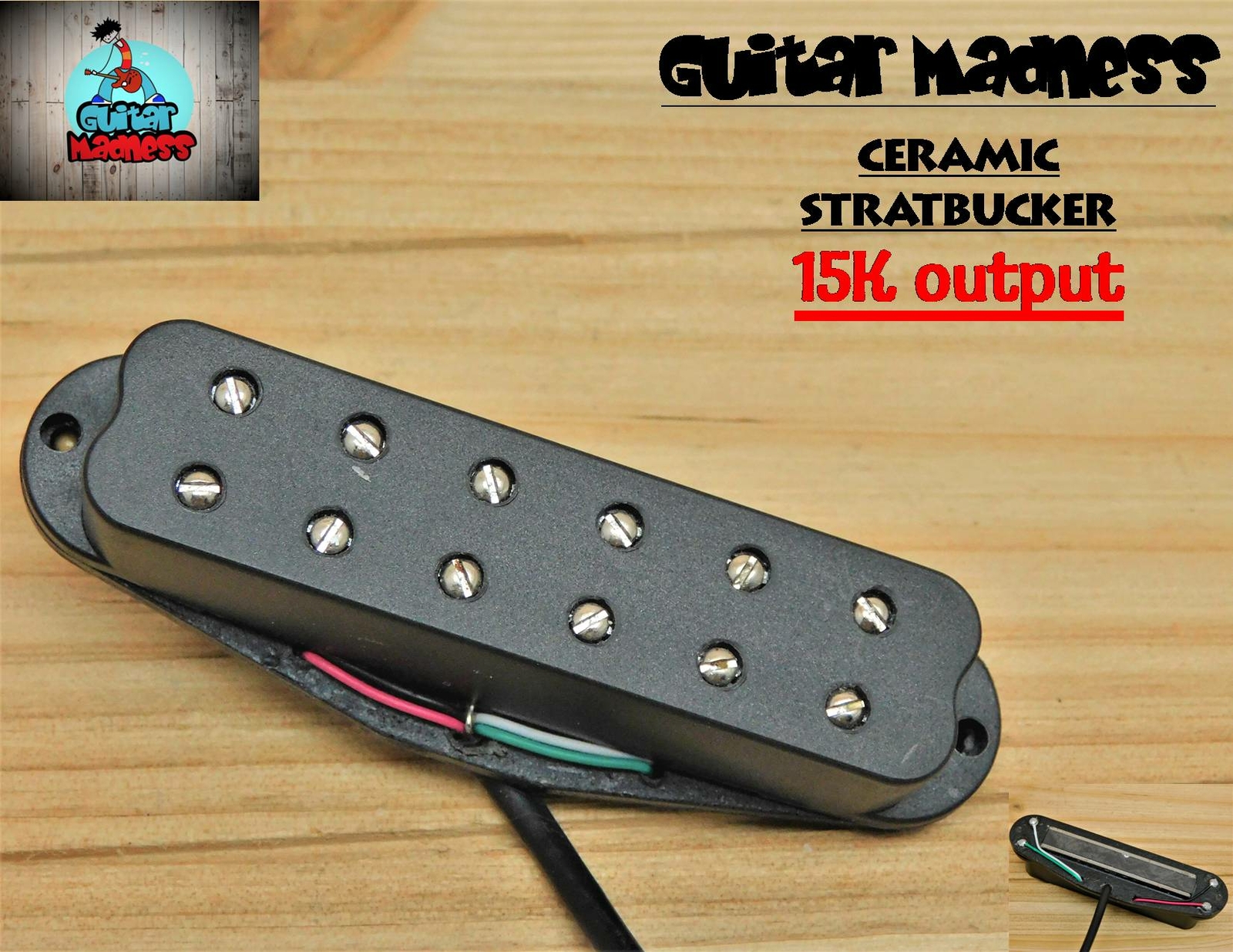 G.M. StratBucker Single Coil sized Humbucker 12 adjustable pole peices ...