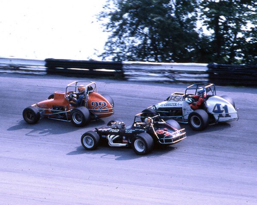 CHUCK GURNEY, JEFF BLOOM & R RAGER1978 SPRINT CARS AT SALEM 8X10 GLOSSY ...