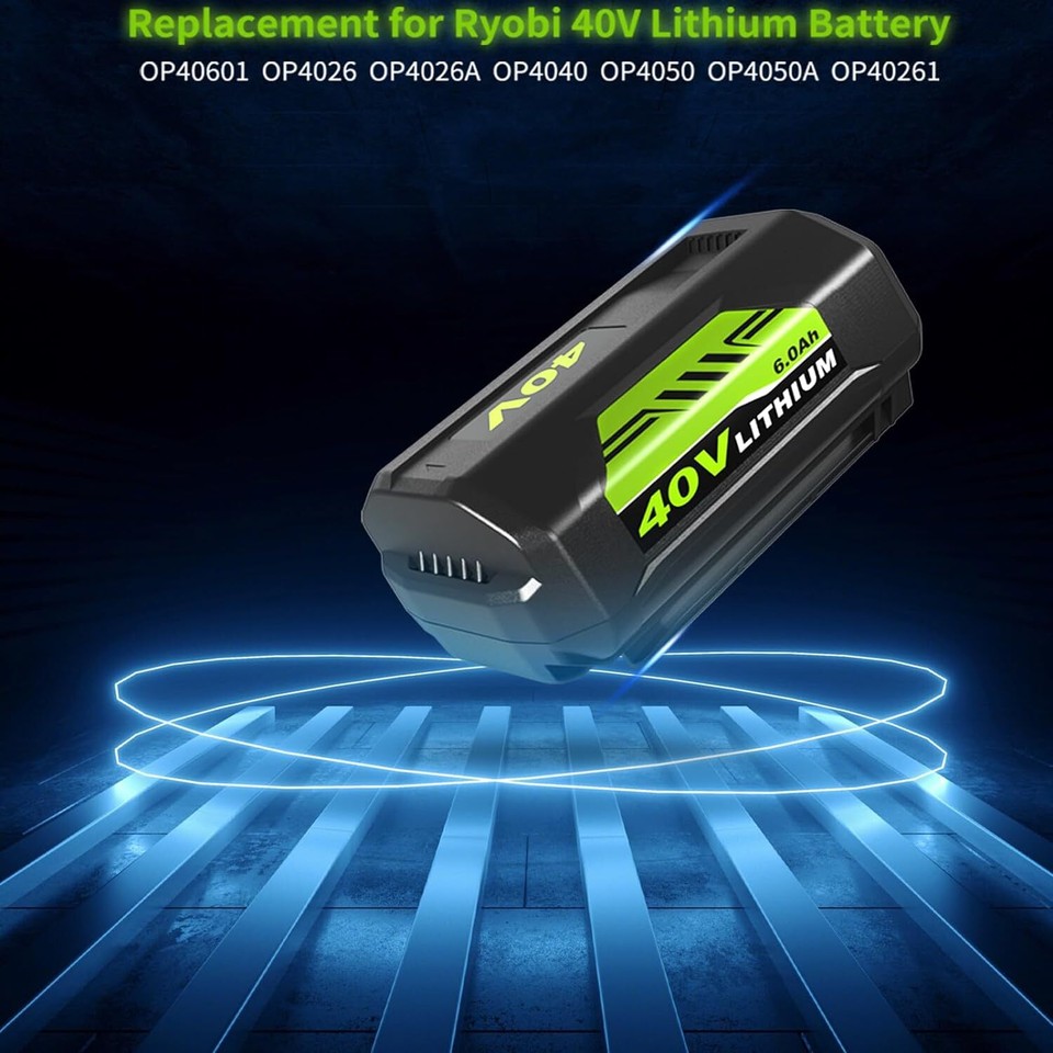 for Ryobi 40V Battery 6.0Ah fit for Ryobi 40V Cordless Power Tools ...