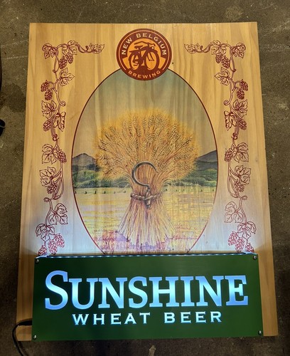 NEW BELGIUM BREWING Neon Lighted LED Wood SIGN Sunshine Wheat Beer 28 ...