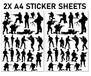 Soldier Stickers Set Any Colour Wall Laptop Glas Car Vinyl Wall Art ...