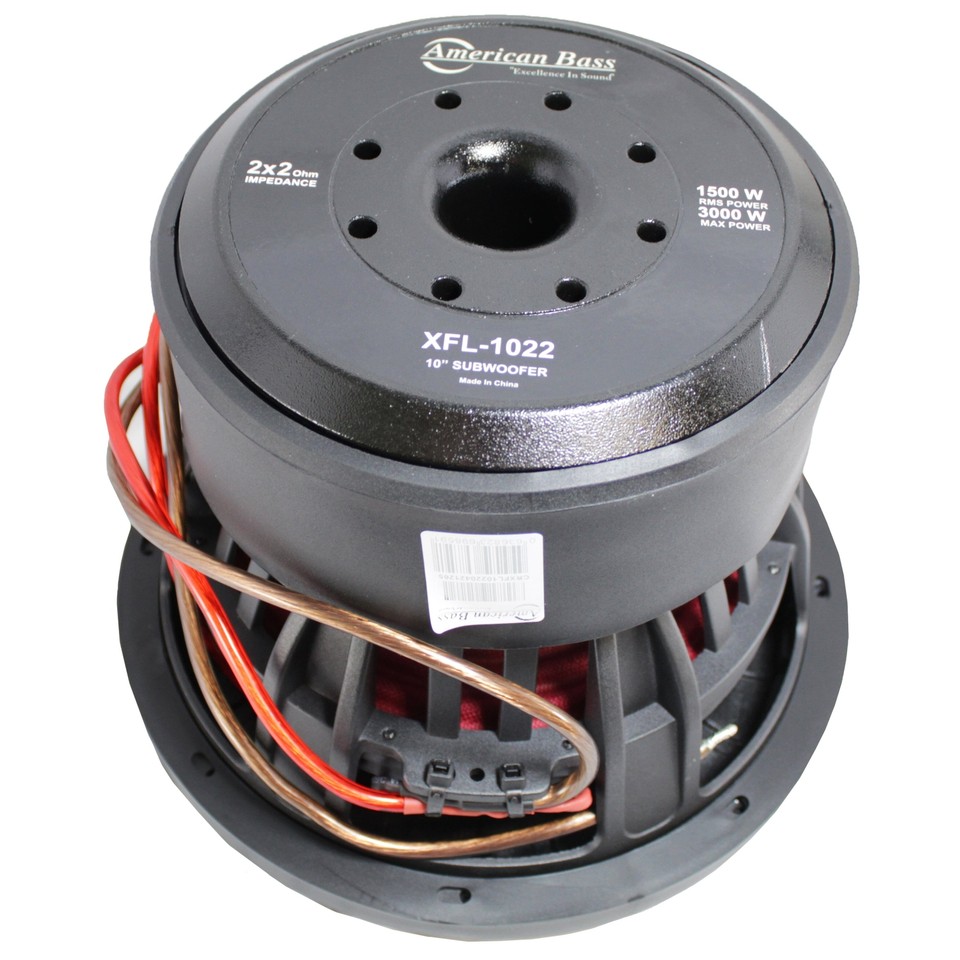 American Bass Car Audio 10" Subwoofer 3000 Watt Dual 2 Ohm XFL-1022 XFL ...