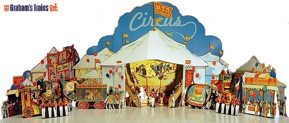 MTH 10-1125 Standard Gauge Tinplate Ives 6 Car Circus Set with Diorama ...