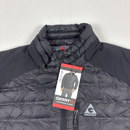 Gerry Men's Lightweight Puffer Jacket Full Zip Insulated Quilted Black ...