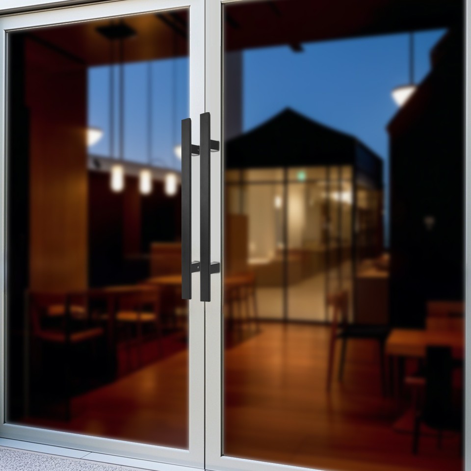 Stainless Steel Double Sided Push Pull Door Handle, H-shaped Door Pull ...