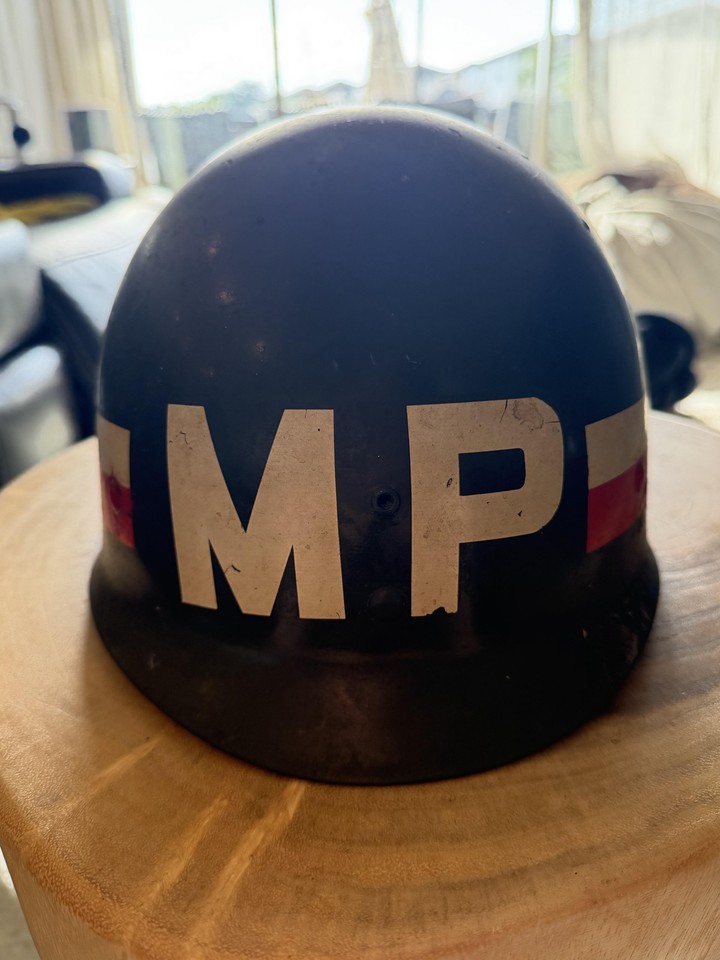 Vintage M1 MP Helmet Liner 310 A Painted Military Police Stripe Band ...