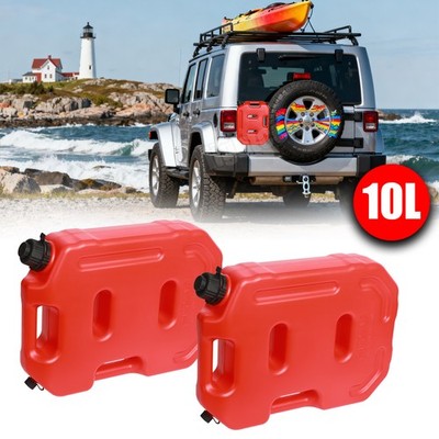 2x 2.6Gallon 10L Fuel Can Emergency Backup Gas Tank for ATV UTV Offroad ...
