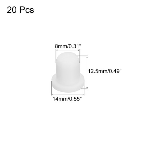 High Temp Silicone Plug T Shaped Solid Silicon Stopper White 14x12.5x8mm 20pcs 724117648817| eBay