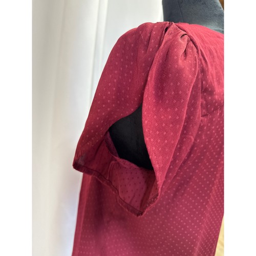 Forever 21 contemporary. Burgundy with square dots. Missing Bottom ...