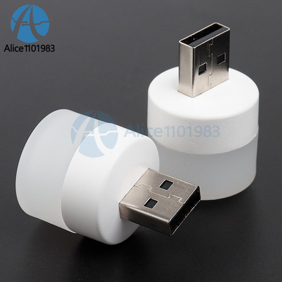 1Pcs USB Mini LED Night Light Portable Small Round Lamp Mobile Light ...