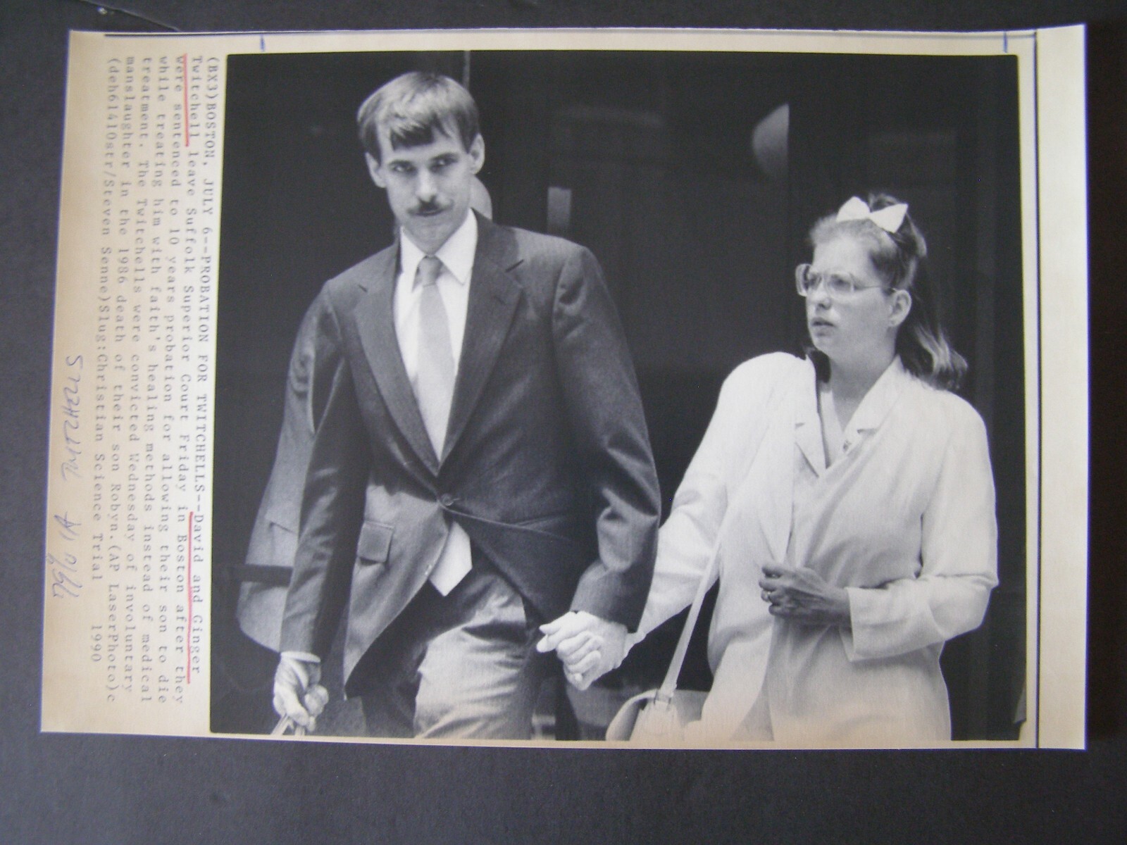 AP Wire Press Photo 1990 David & Ginger Twitchell Get Probation ...