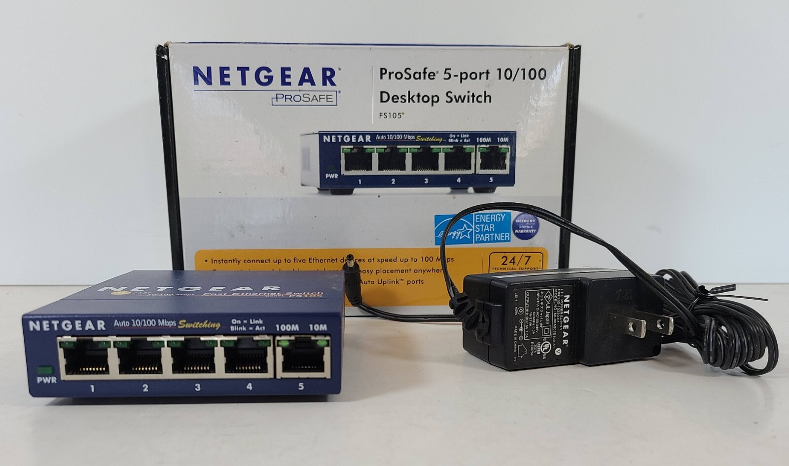 NETGEAR ProSafe 5-Port Gigabit Ethernet Desktop Switch (FS105NA) With ...