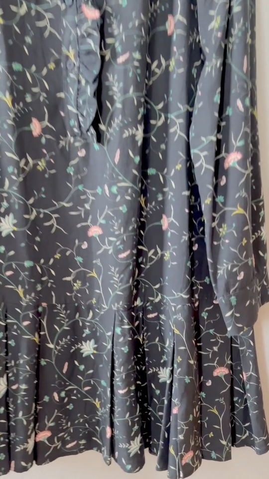 Tuckernuck NEW Black Vine Floral Mini Dress XX Large Tencel Linen Rayon ...