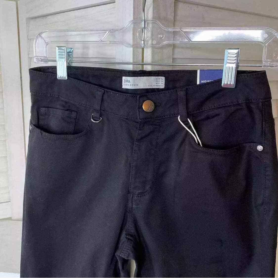 Zara 1975 women's denim "peach soft" black skinny jeans size 4 NWT | eBay