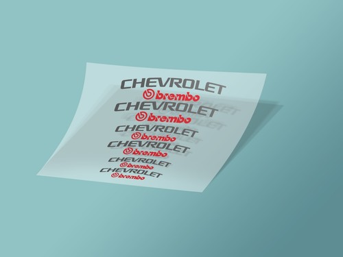 6pcs Chevrolet Brembo Caliper Decal Stickers, Die-Cut Vinyl Decal ...