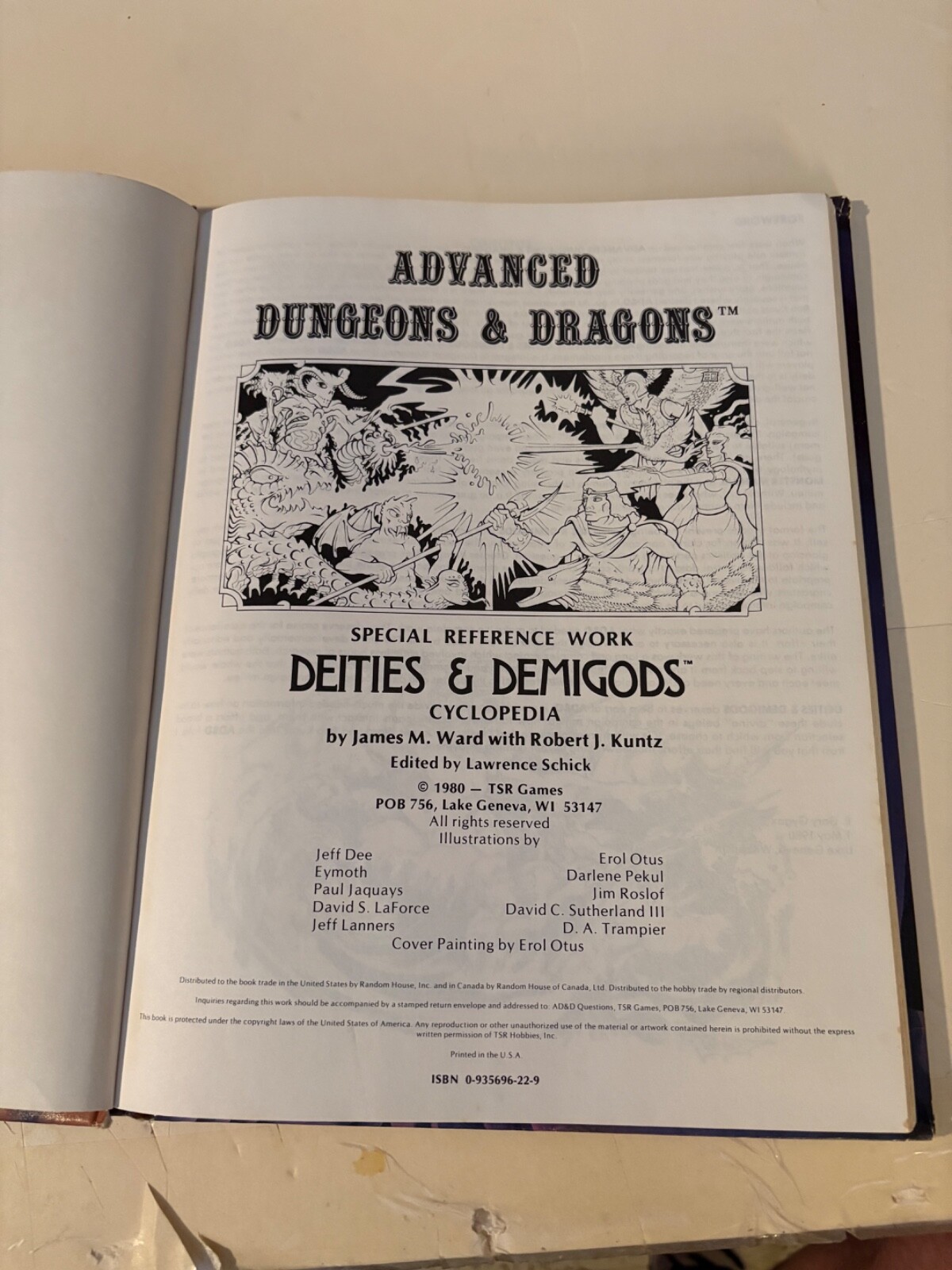Advanced Dungeons & Dragons TSR Presents Deities & Demigods 1980 Book D ...