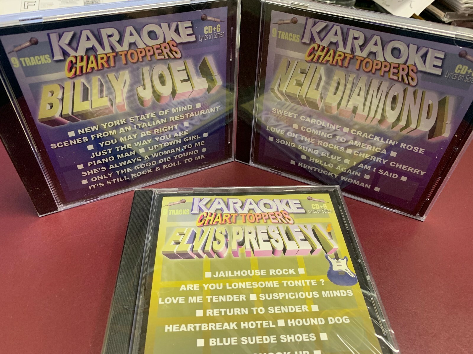 Chart Toppers Karaoke Billy Joel & Neil Diamond Elvis Presley 3 CDG ...