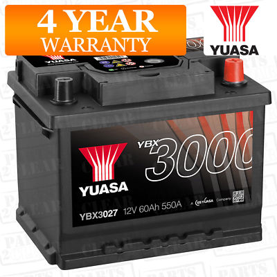 YUASA PREMIUM 12v Type 027 Car Battery 3 Year Warranty - EB620 YBX3027 ...