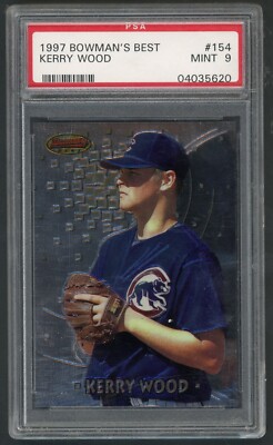 1997 Bowman's Best Kerry Wood Chicago Cubs #154 PSA 9 MINT Rookie Card ...
