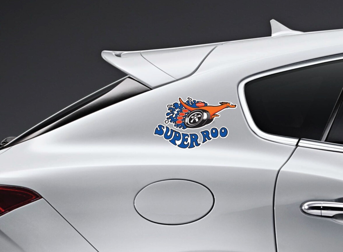 FORD SUPER ROO STICKERS XLARGE TWIN PACK 310mm X 200mm EACH FPV VINTAGE ...
