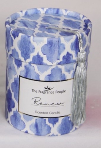 Indigo Blue Premium Fragrance Candle with Tassels-200g And 11cm High ...