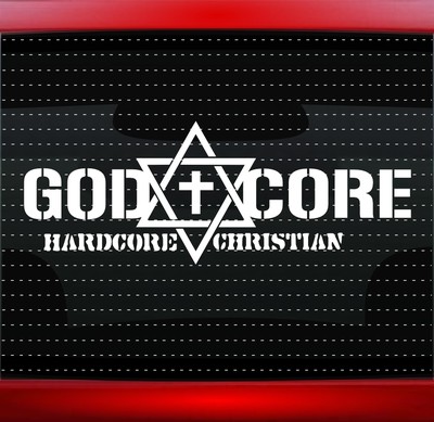 God-Core Hardcore Christian Car Decal Truck Window Vinyl Sticker (20 ...