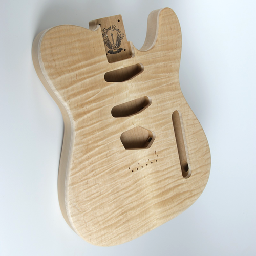 Telecaster Body Unfinished Chambered Flame Maple & Alder Tele Body 4 ...