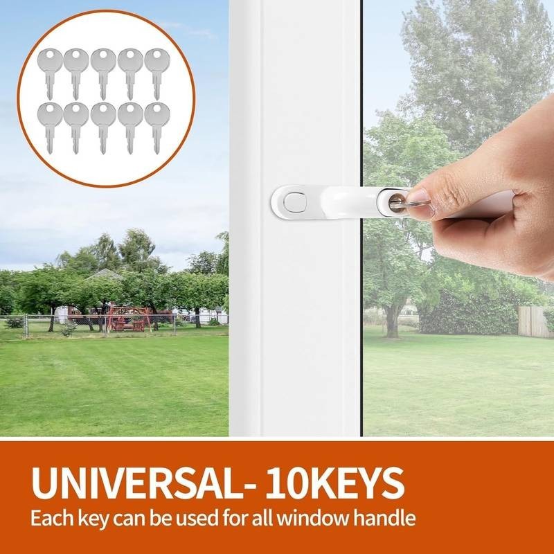 10 PACK UPVC White Window Handle Universal Espag Key Locking For Double ...