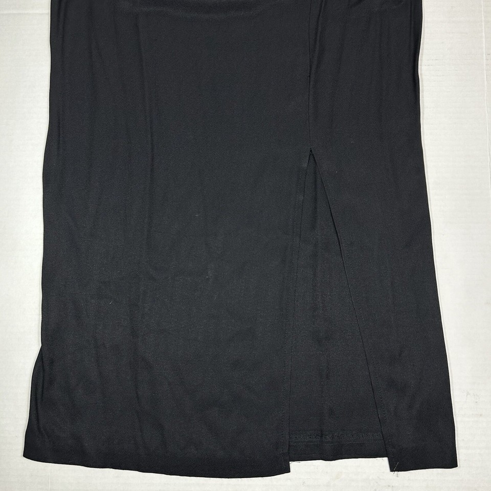 Vtg Betsy’s Things Women Long Evening Dress Black Round Cut Out Neck ...