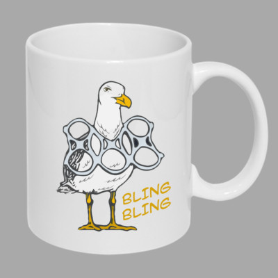 BLING BLING SEAGULL FUNNY MUG RUDE HUMOUR JOKE PRESENT NOVELTY GIFT CUP ...