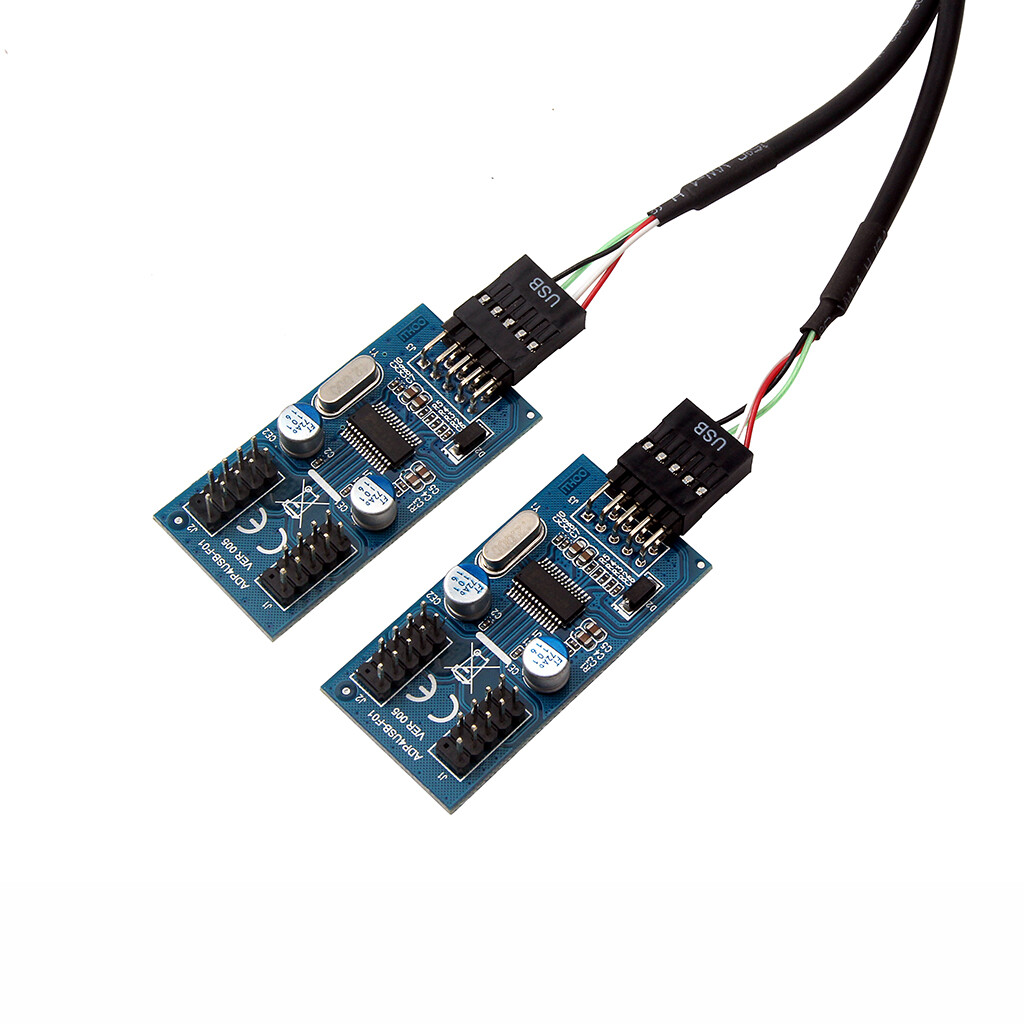 PC Case Internal 9-Pin USB 2.0 Male 1 To 4 Female Splitter PCB Chipset ...