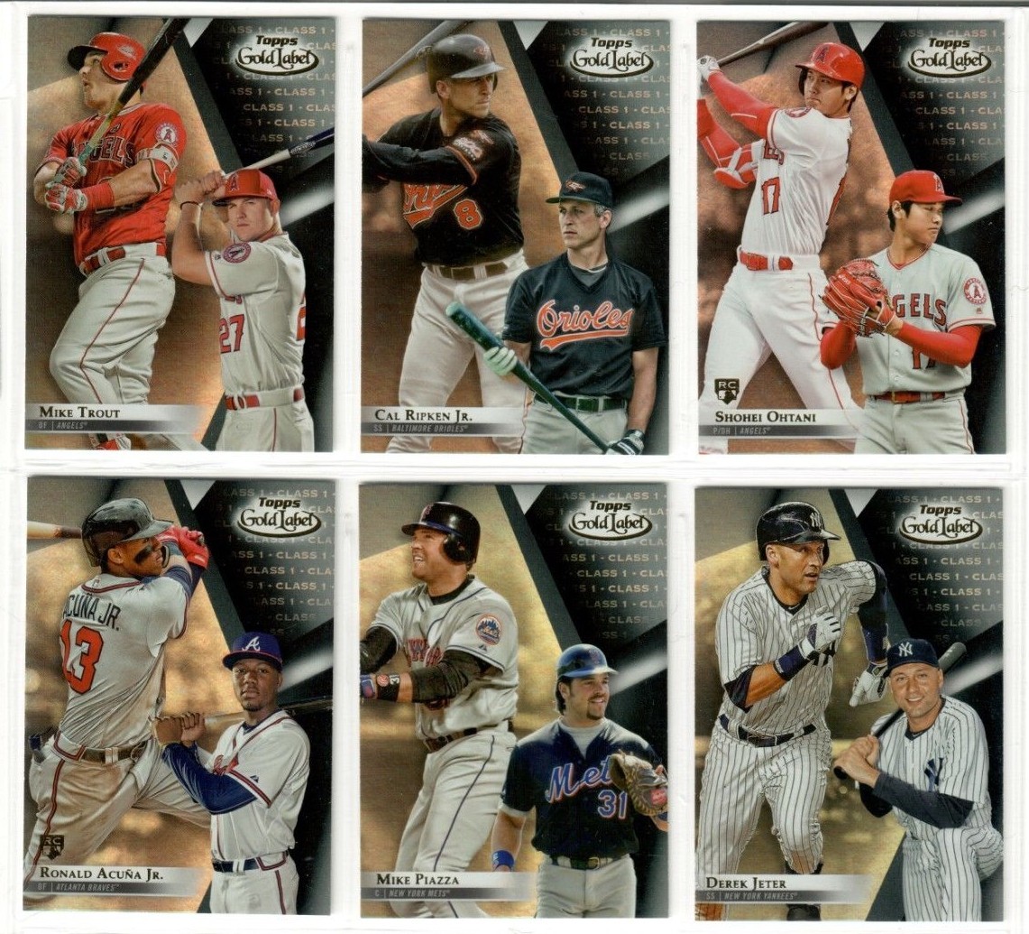 2018 Topps Gold Label Baseball CLASS BLACK 1 YOU PICK RC TROUT ACUNA ...