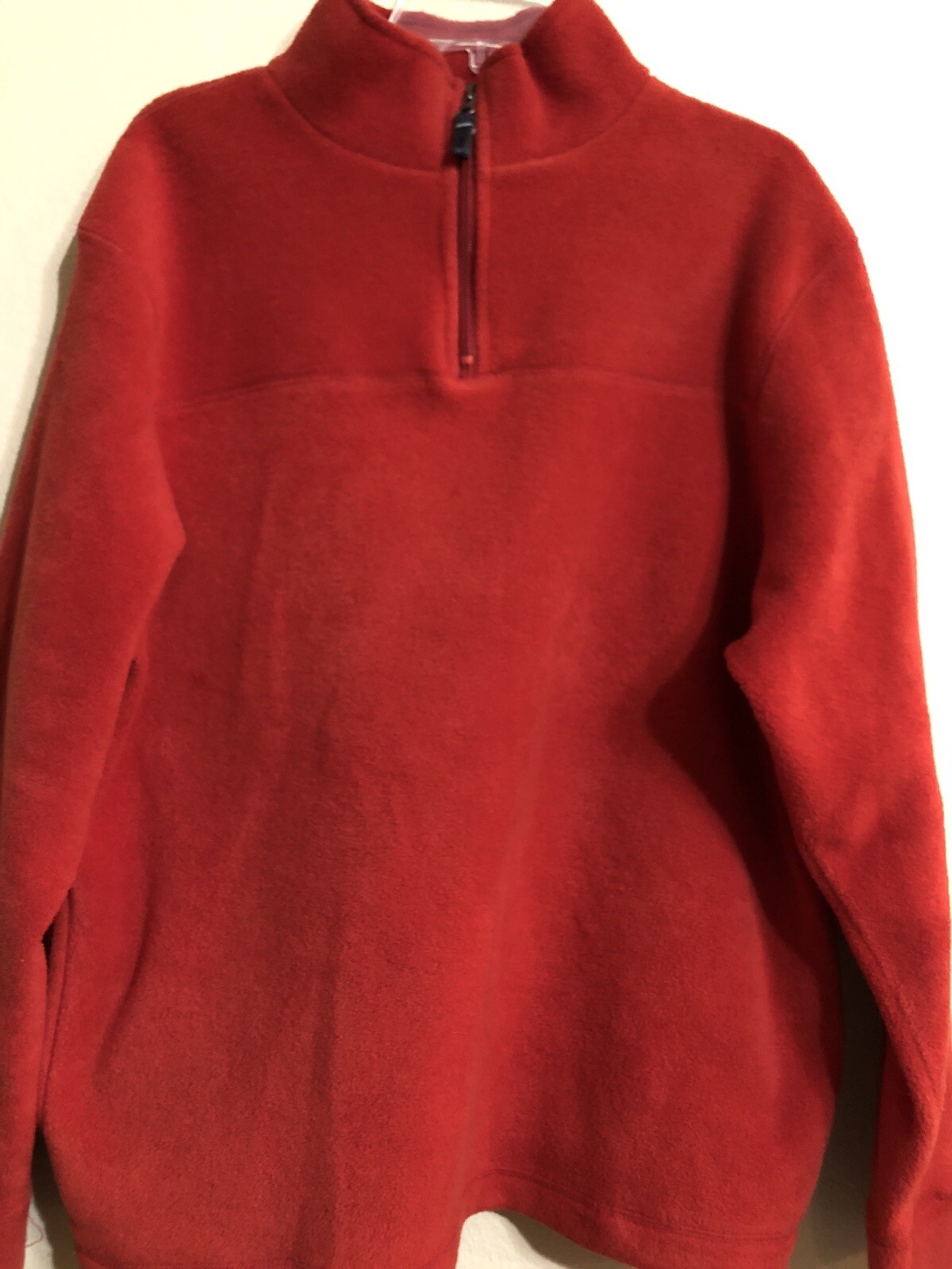 Gap Red Sweatshirt 1/4 Zip Fleece Men's L Pullover Jacket Pockets ...