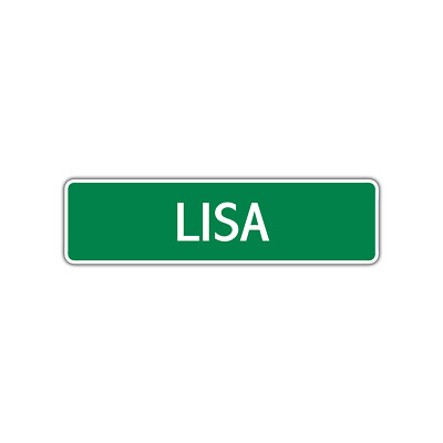 Lisa Girls Name Letter Printed Label Wall Art Decor Novelty Aluminum ...