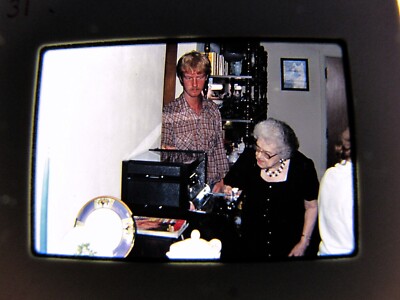 Vintage Slide Film Photograph Woman Grandma Kitchen Cooking Toaster ...