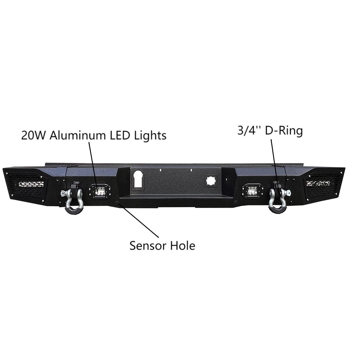 For 2015-2019 Chevy Silverado 2500 3500 Front or Rear Bumper with D-Ring & Light | eBay