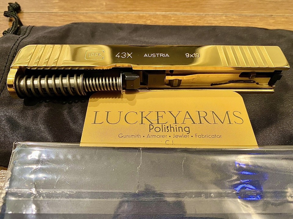 NEW OEM G43x GL0CK Complete Upper 24k Gold Plated Mirror Polish Slide ...
