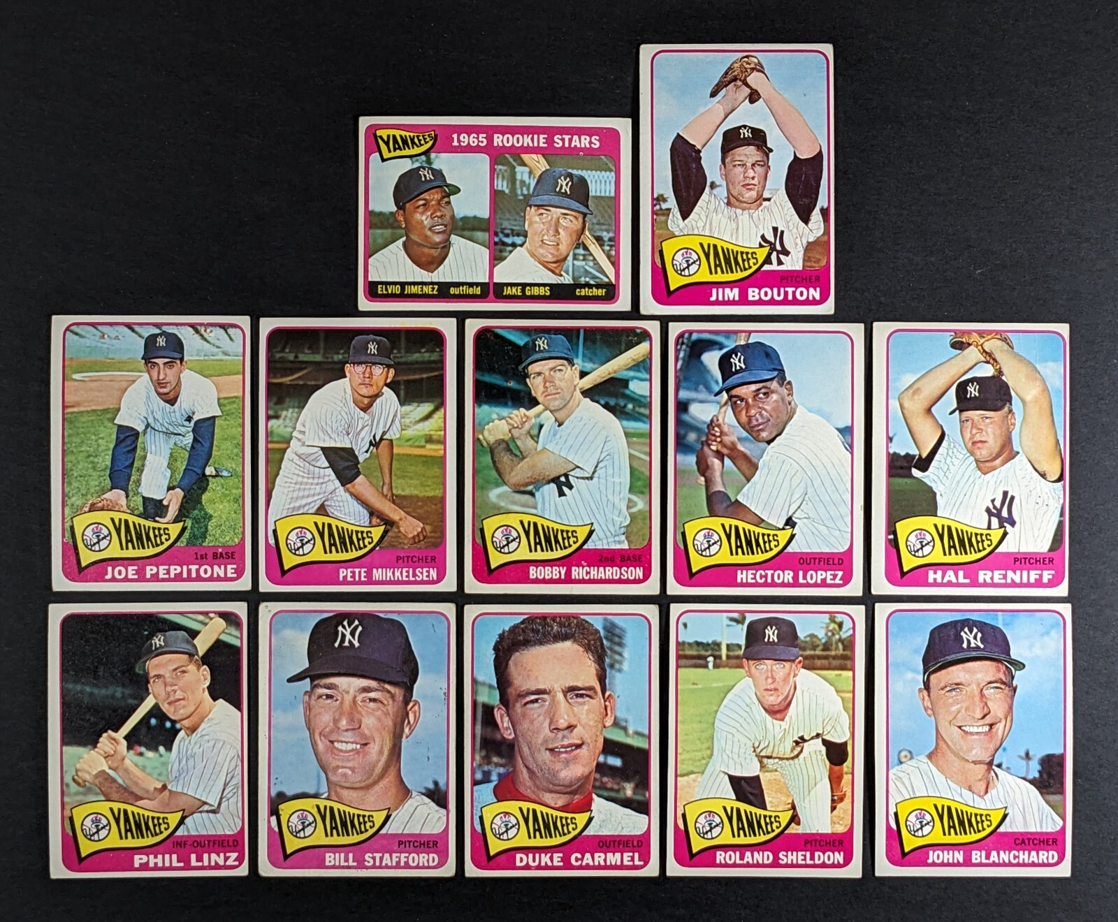 1965 Topps Baseball New York Yankees Lot of 12 Cards Bobby Richardson ...