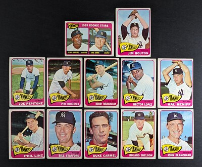 1965 Topps Baseball New York Yankees Lot of 12 Cards Bobby Richardson ...