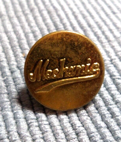 Vintage Antique Metal Overall Verbal Work Button MECHANIC | eBay