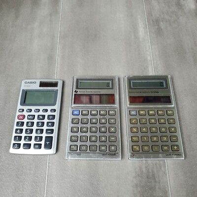 Casio HS-8VA 8-Digit & 2 Texas Instruments TI-1766 Calculators Lot ...