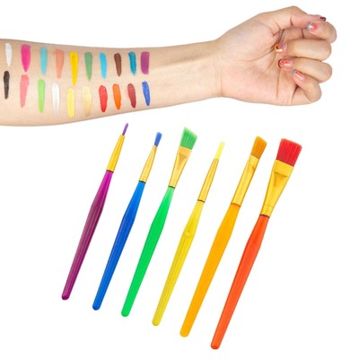 6x Pinsel-Set, Gesichts-Körper-Malpinsel, Acryl-Öl-Aquarell-Malpinsel ...