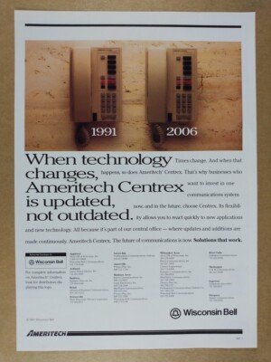 1991 Wisconsin Bell Ameritech Centrex vintage print Ad | eBay