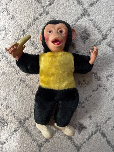 Vintage Zippy Monkey Mr Bim Zip Plush Banana Toy Rubber Face Doll 18 ...