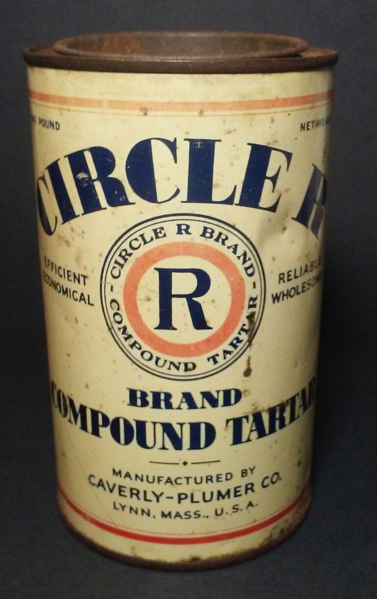 Vintage Circle R Brand Compound Tartar Caverly Plumer Co 1 Lb. Tin | eBay
