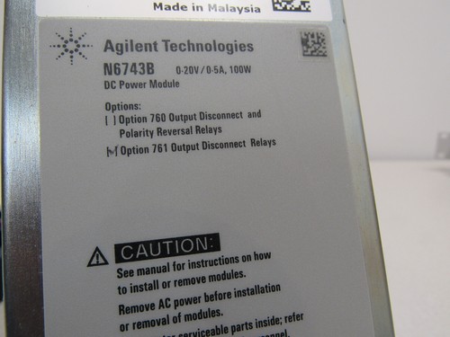 Agilent Keysight N6743B option 761 DC Power Module 0-20V, 0-5A, 100W | eBay