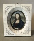 Antique Victorian Miniature Portrait Painting Mona Lisa in Ornate ...