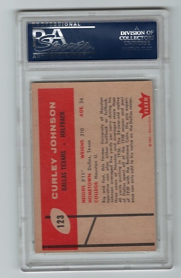 1960 Fleer - #123 - Curley Johnson - Texans - PSA 8 - 0629 | eBay